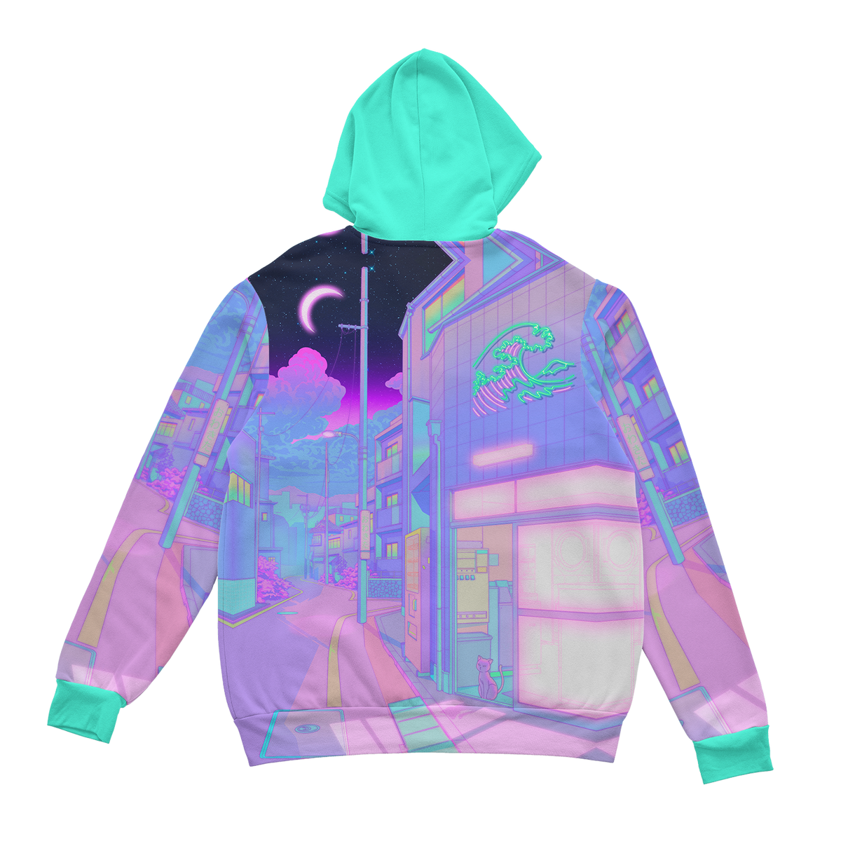 Vaporwave & Aesthetic Clothing | Pastel Drive Zip Up Hoodie – Vapor95